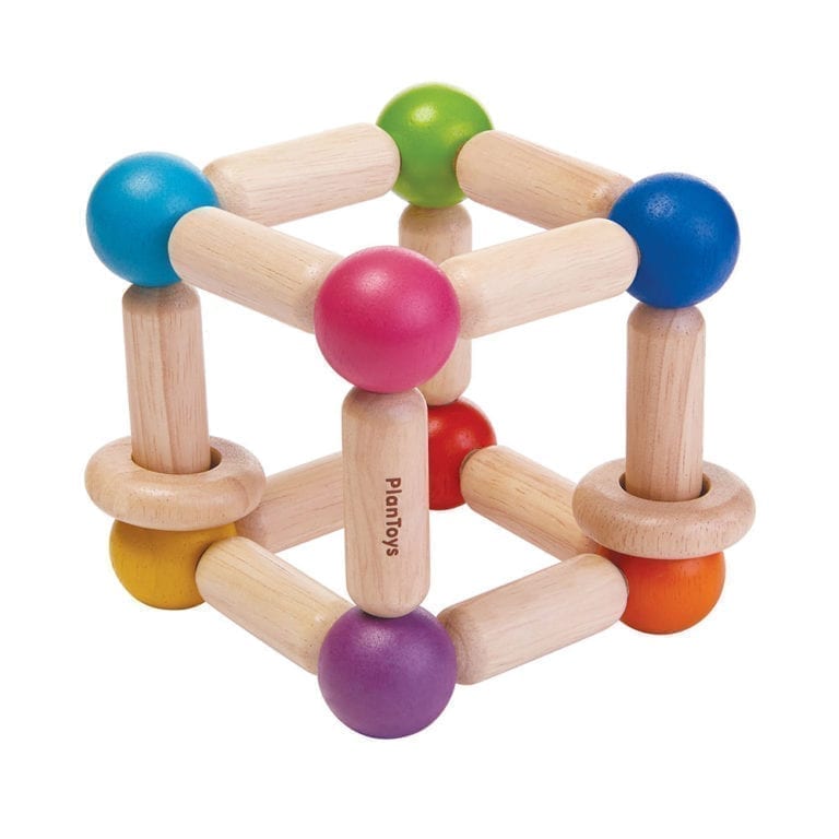 PlanToys Hochet cube souple en bois | Babygreen